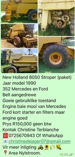 New Holland 8050 Stroper Paket | Bloemfontein | Gumtree South Africa