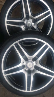 A set of 18inches original AMG mags 5x112 PCD with tyres for mercedes ...